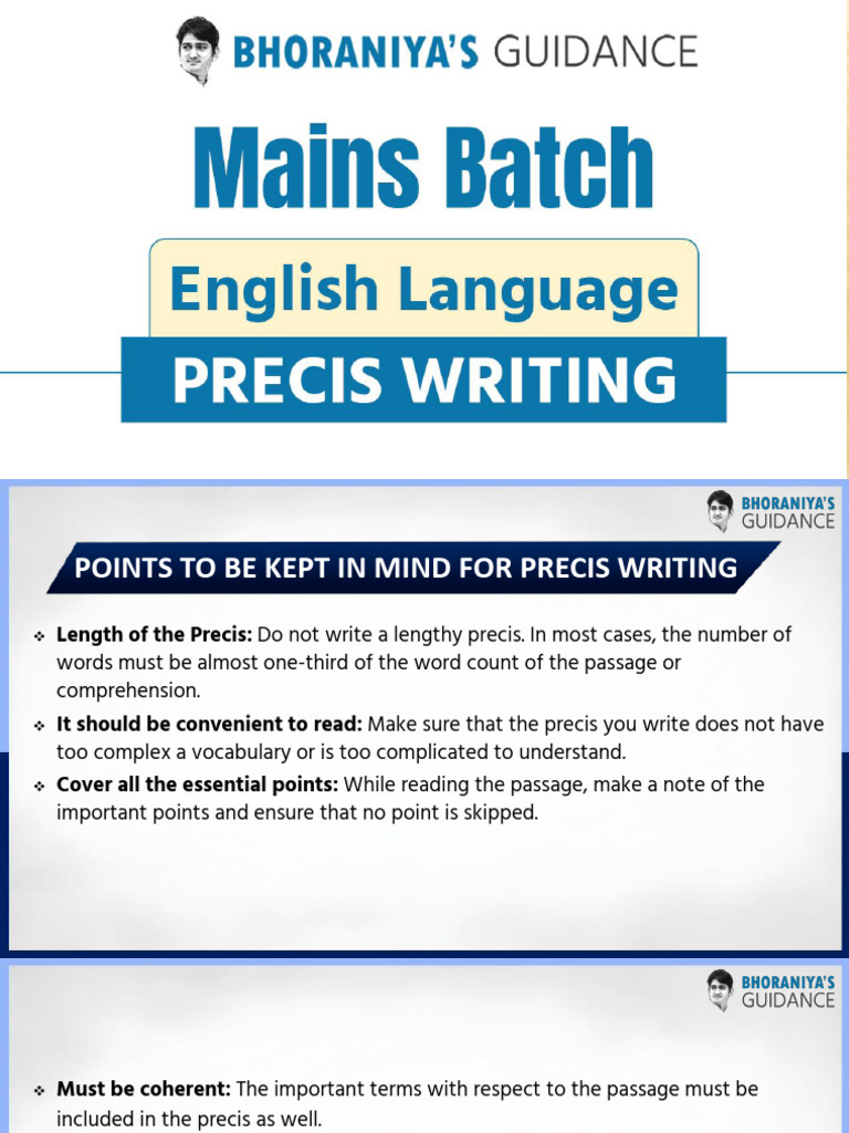 Guidelines for Effective Precis Writing | PDF | Reading Comprehension ...