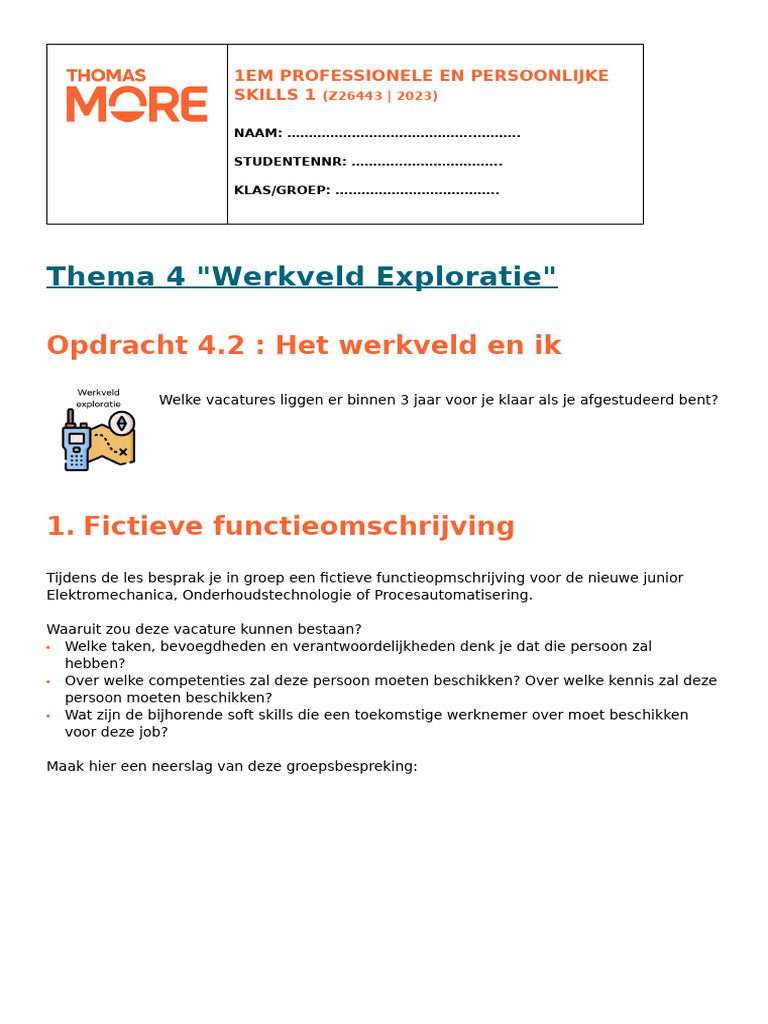 Opdracht 4.2 Het Werkveld en Ik-3 | PDF