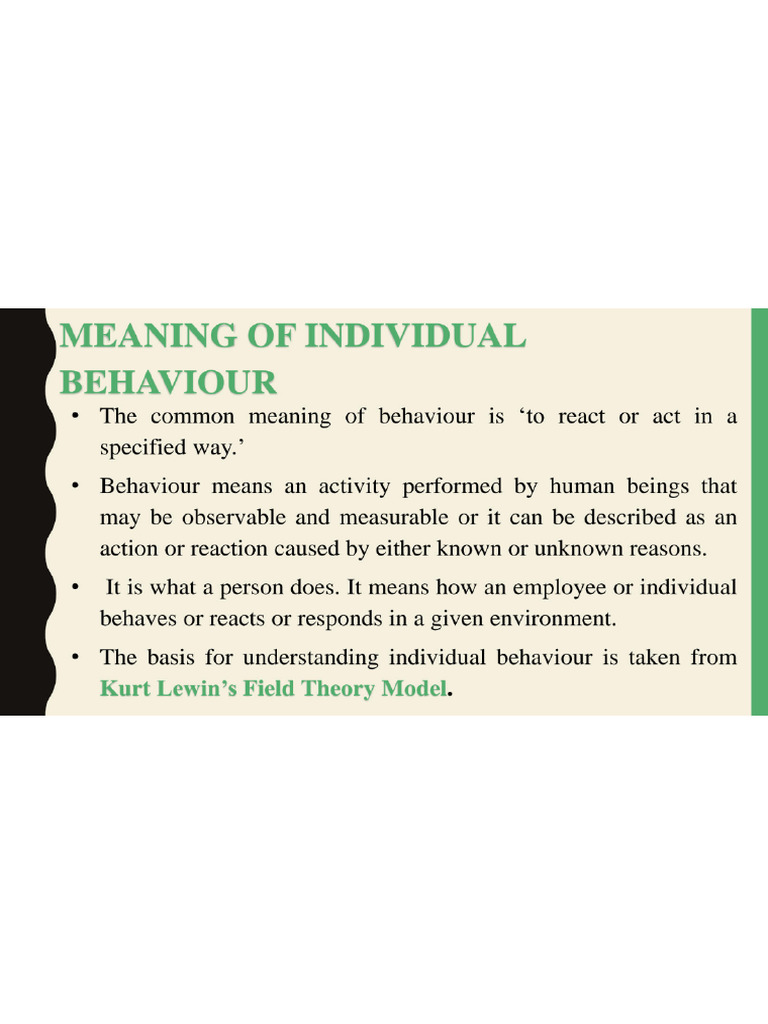 Personality N It's Types and Individual Behaviour Unit 2 | PDF