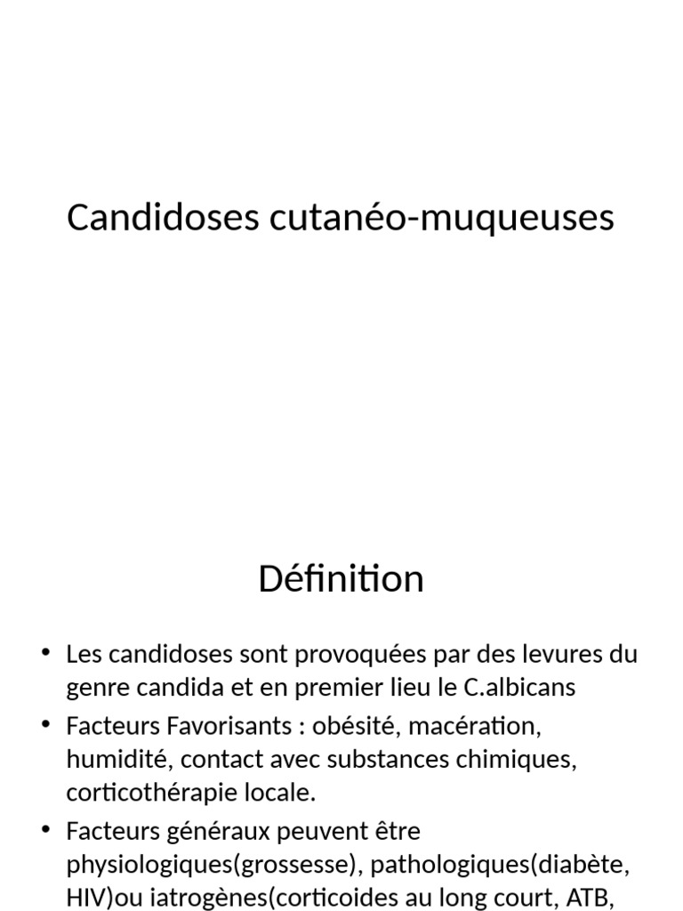 Candidoses Cutanéo Muqueuses 1 | PDF | Candidose | Maladies et troubles