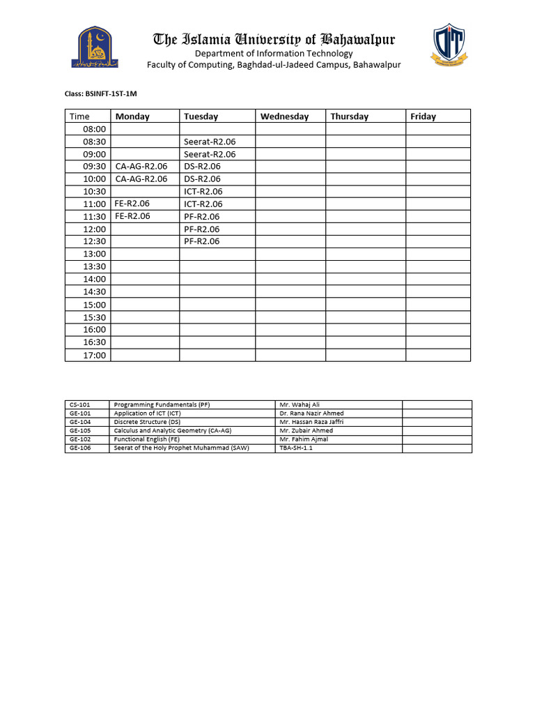 Section 1M Timetable | PDF