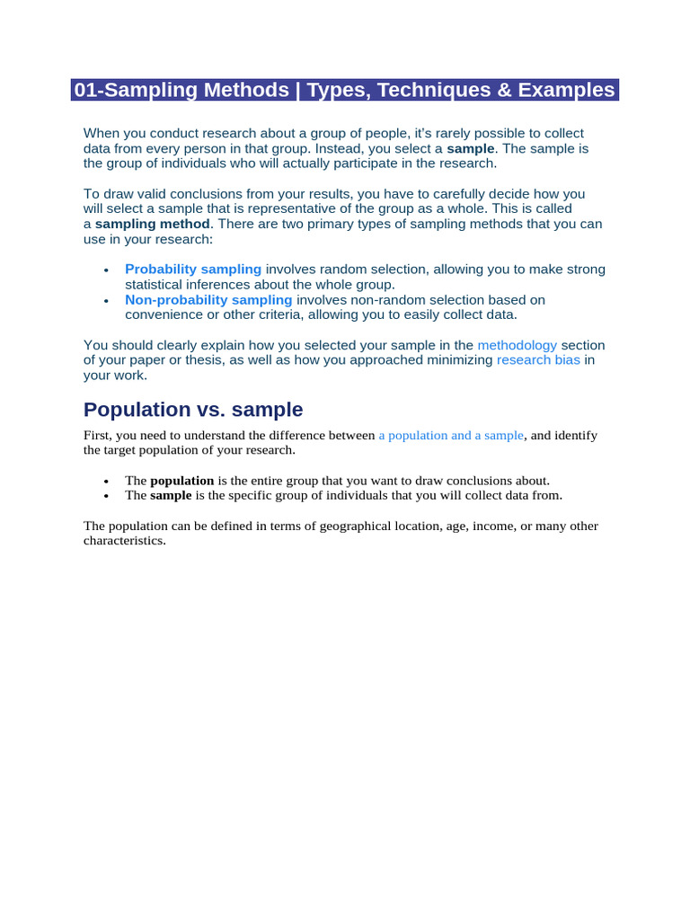 Business research | PDF | Sampling (Statistics) | P Value