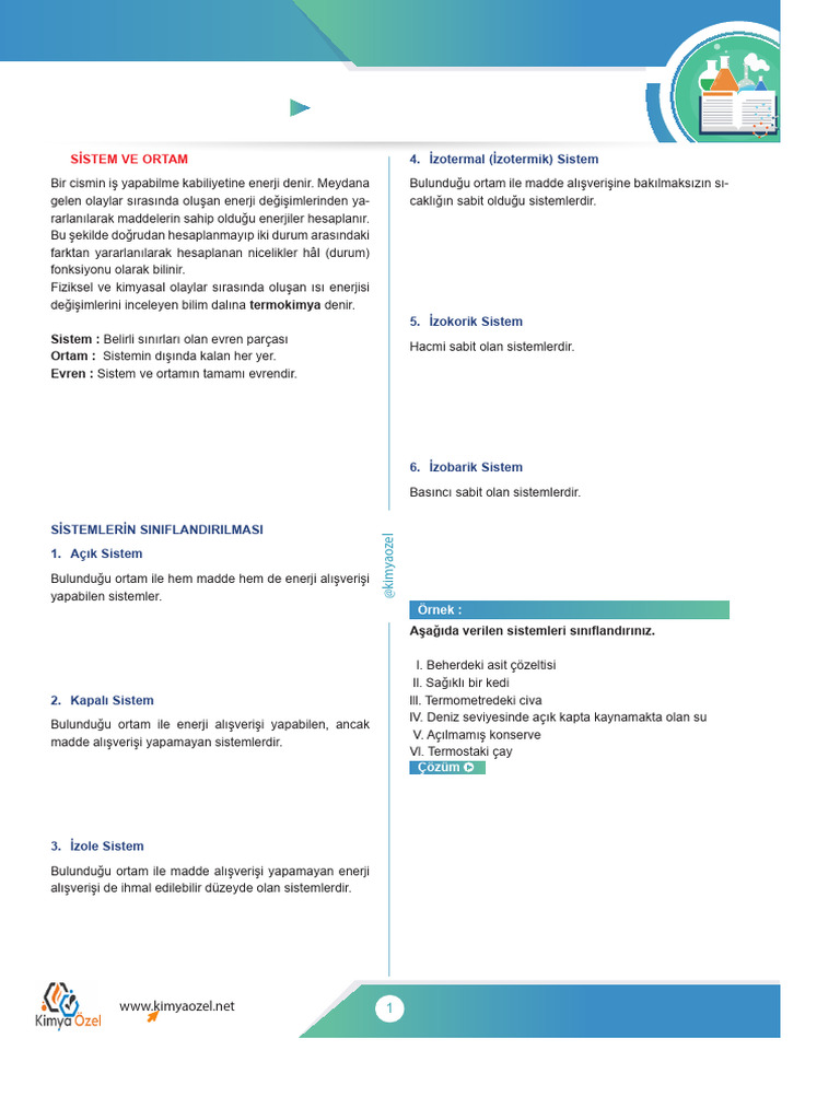 Kimya Ve Enerji Konu PDF | PDF