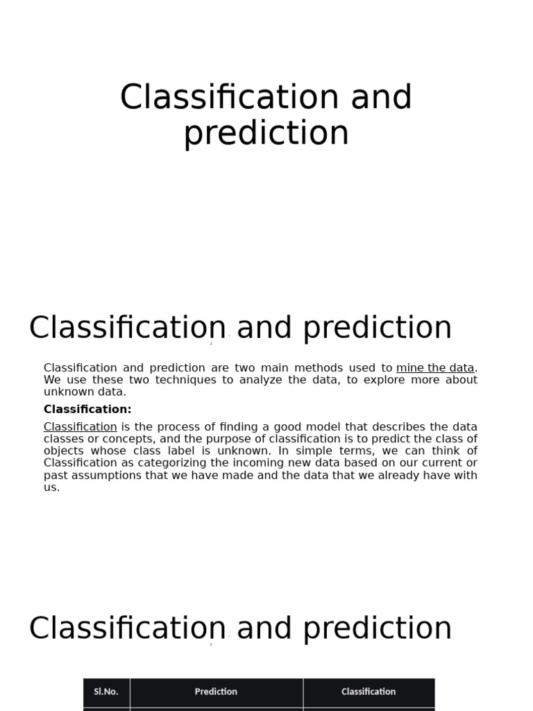 Classification and Prediction-Module4 | PDF | Receiver Operating Characteristic | Statistical ...