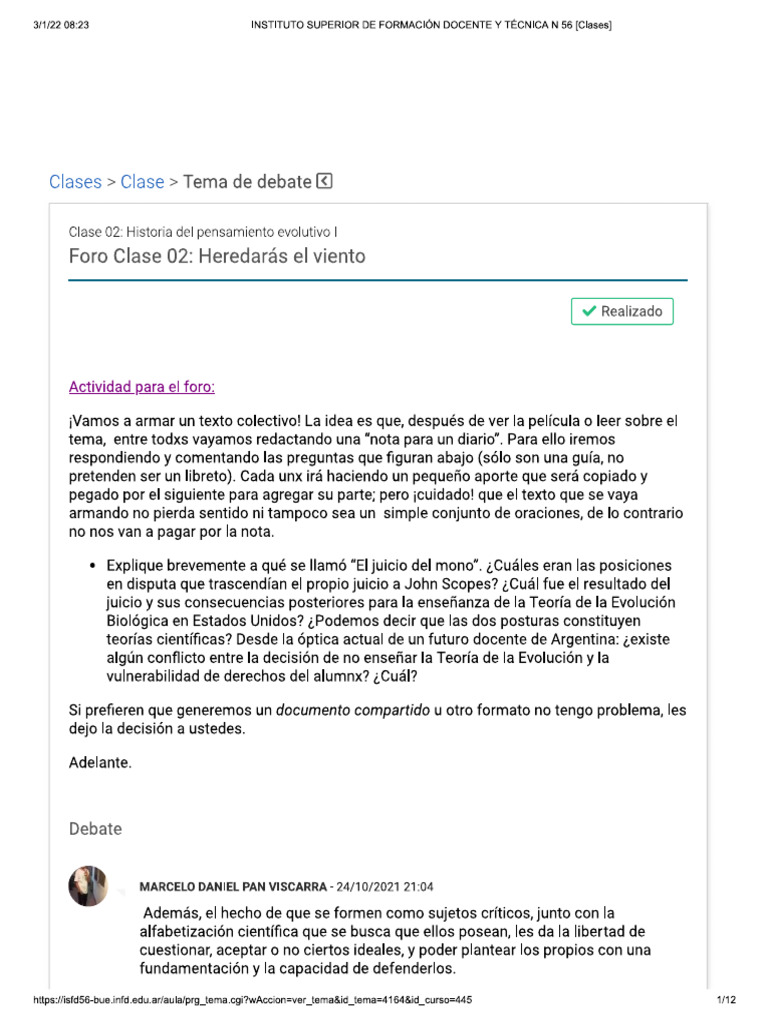 Foro Clase 02 Heredarás el viento | PDF