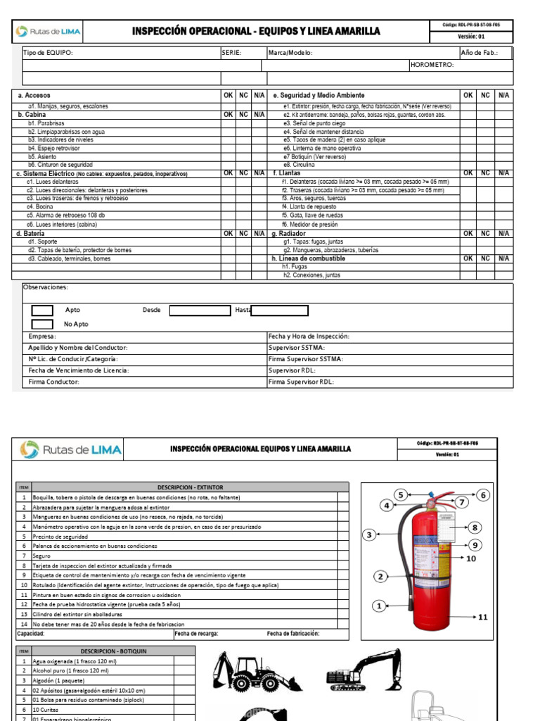 RDL-PR-SB-ST-08-F05 Inspección Operacional - Línea Amarilla | PDF ...