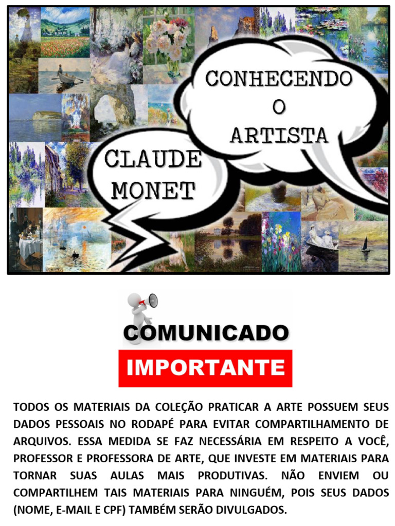 Conhecendo o Artista | PDF | Claude Monet | Impressionismo