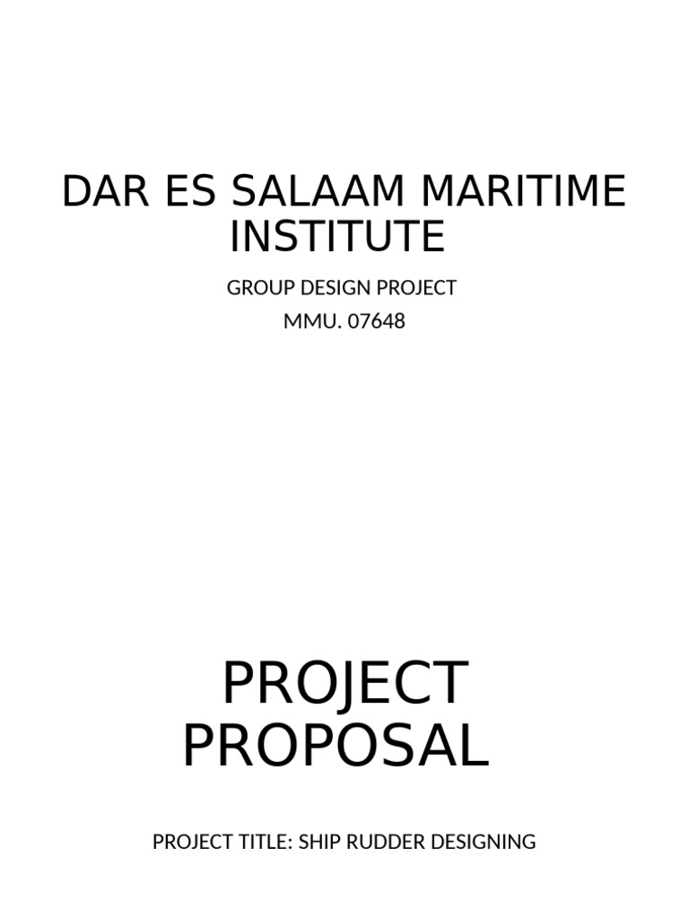 Ship Rudder - Project Proposal | PDF
