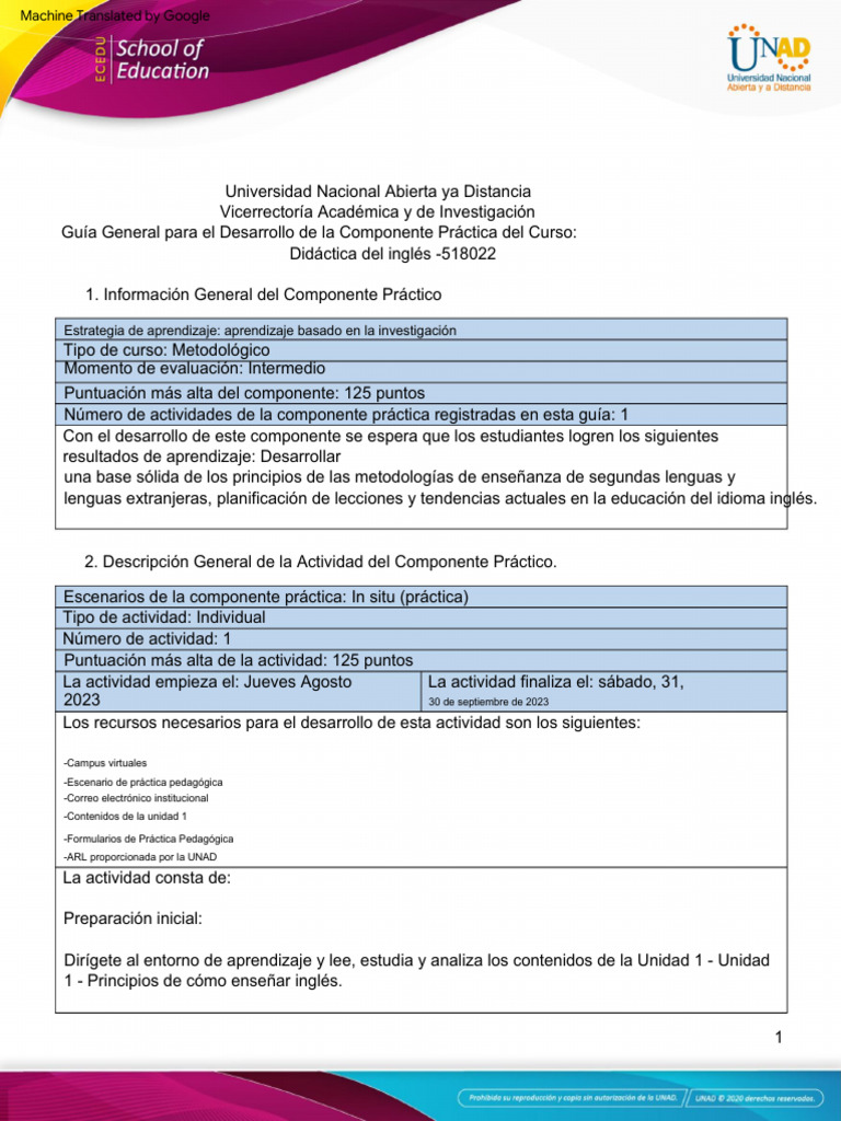 Guía de Actividades para Enseñanza de Inglés | PDF | Enseñando ...