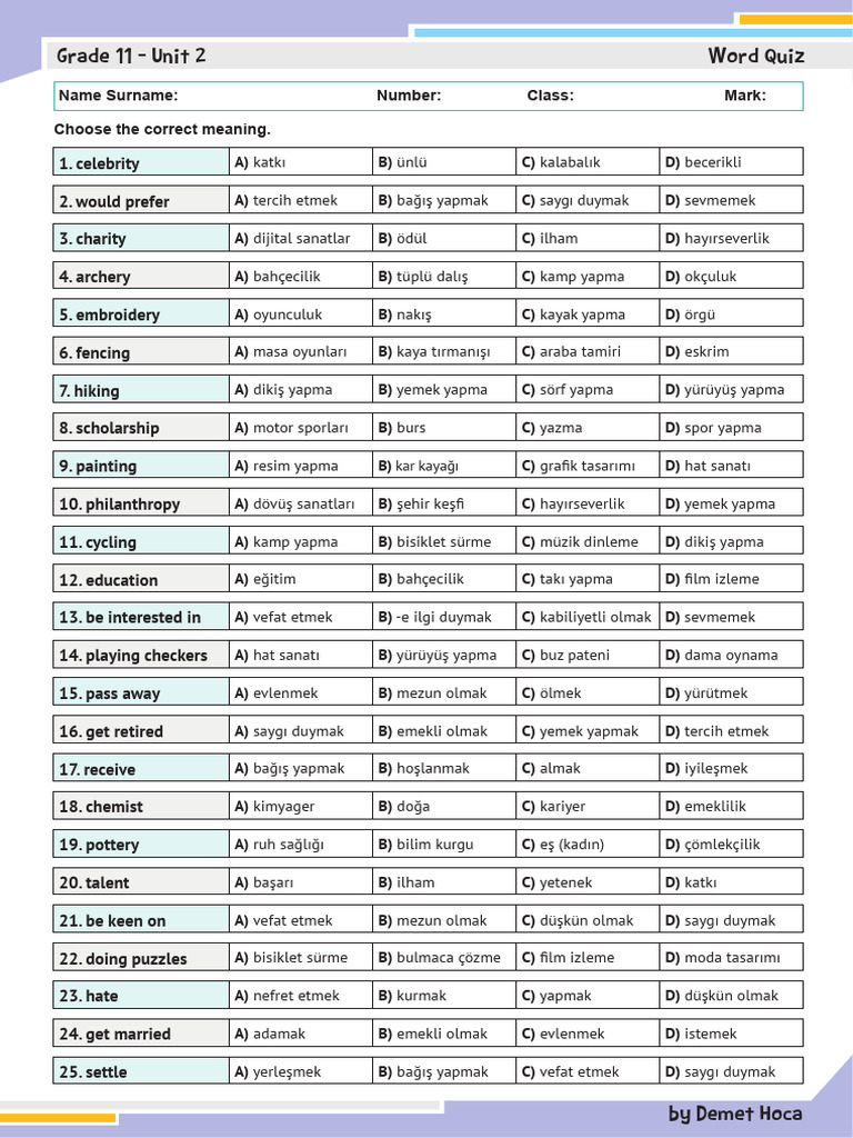 11.2 Word Quiz | PDF