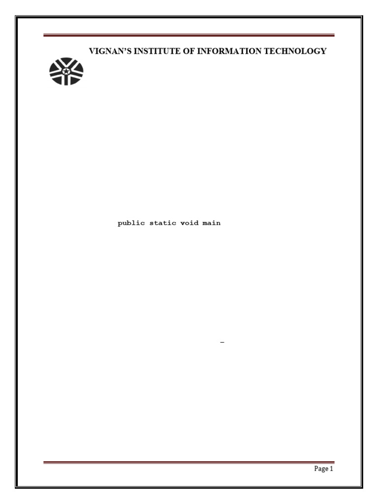 Java Lab Manual VR20 Regulation | PDF | Method (Computer Programming ...