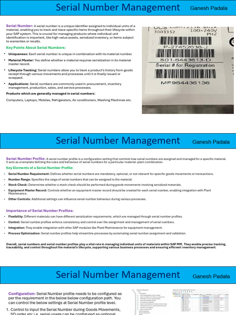 Serial Number Management in SAP 1725706826 | PDF | Computing ...