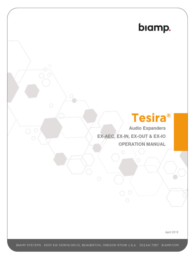 Tesira Ex-In Ex-Aec Ex-Out Ex-Io May19 | PDF | Electrical Connector ...