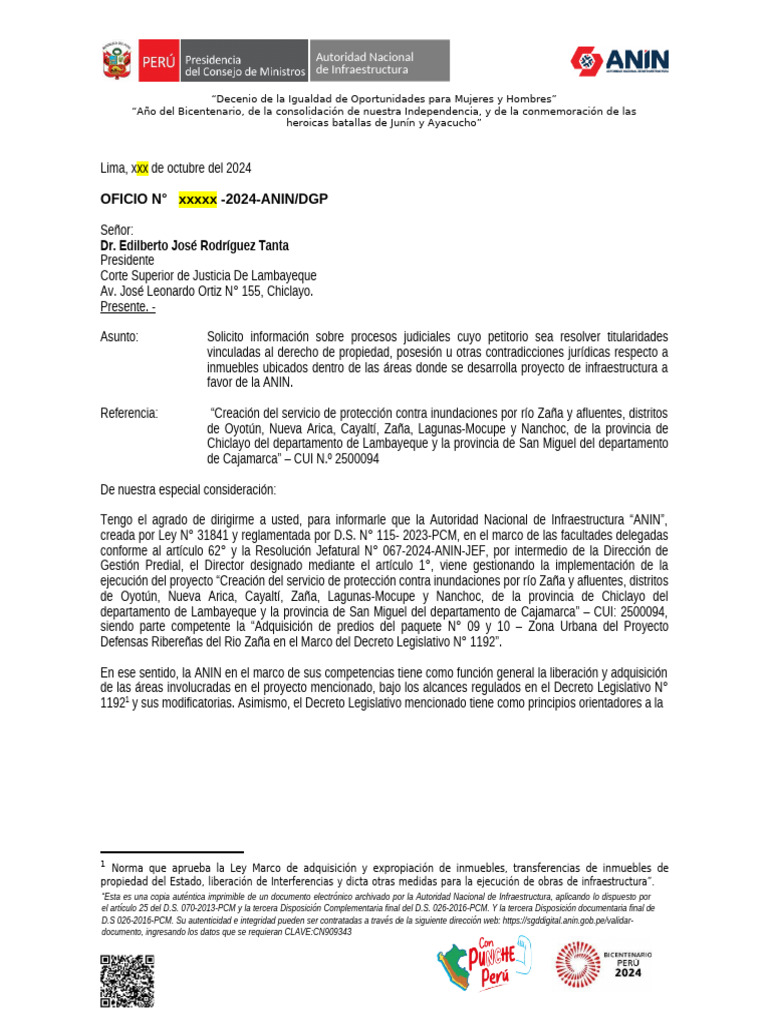 Oficio Pj.rev | PDF | Gobierno | Justicia