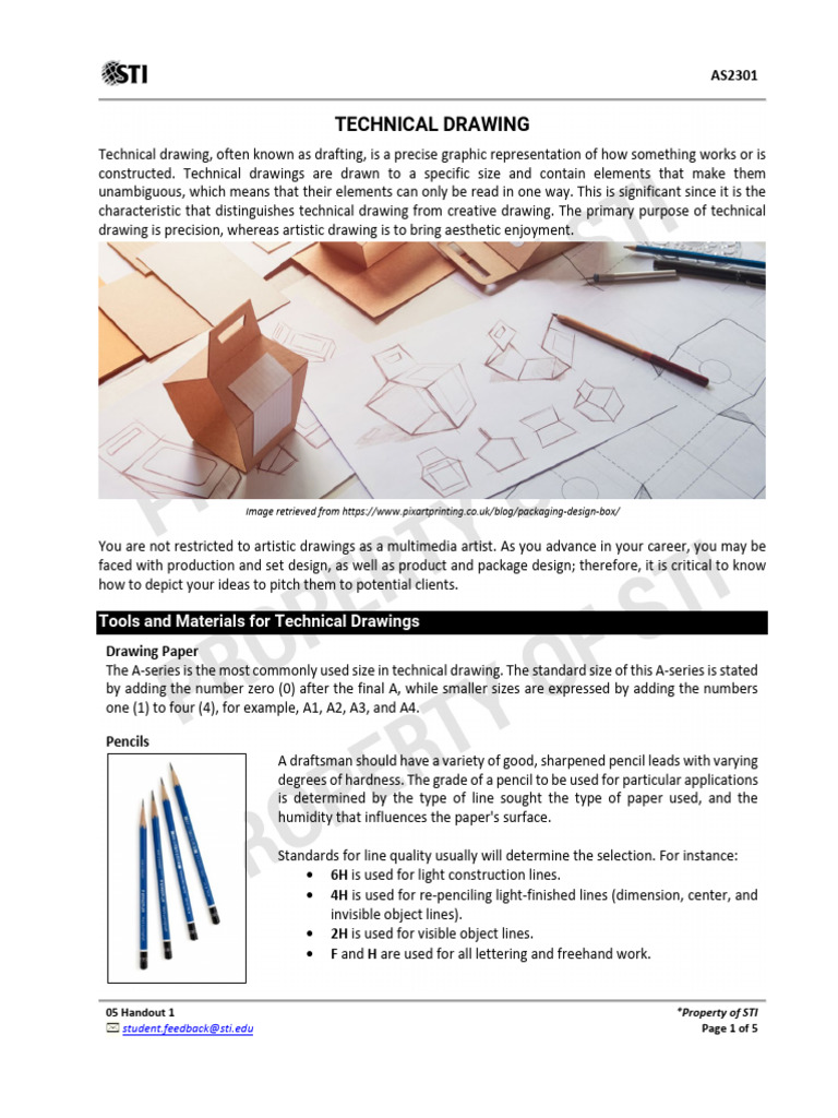 05 Handout 1 | PDF | Technical Drawing | Drawing