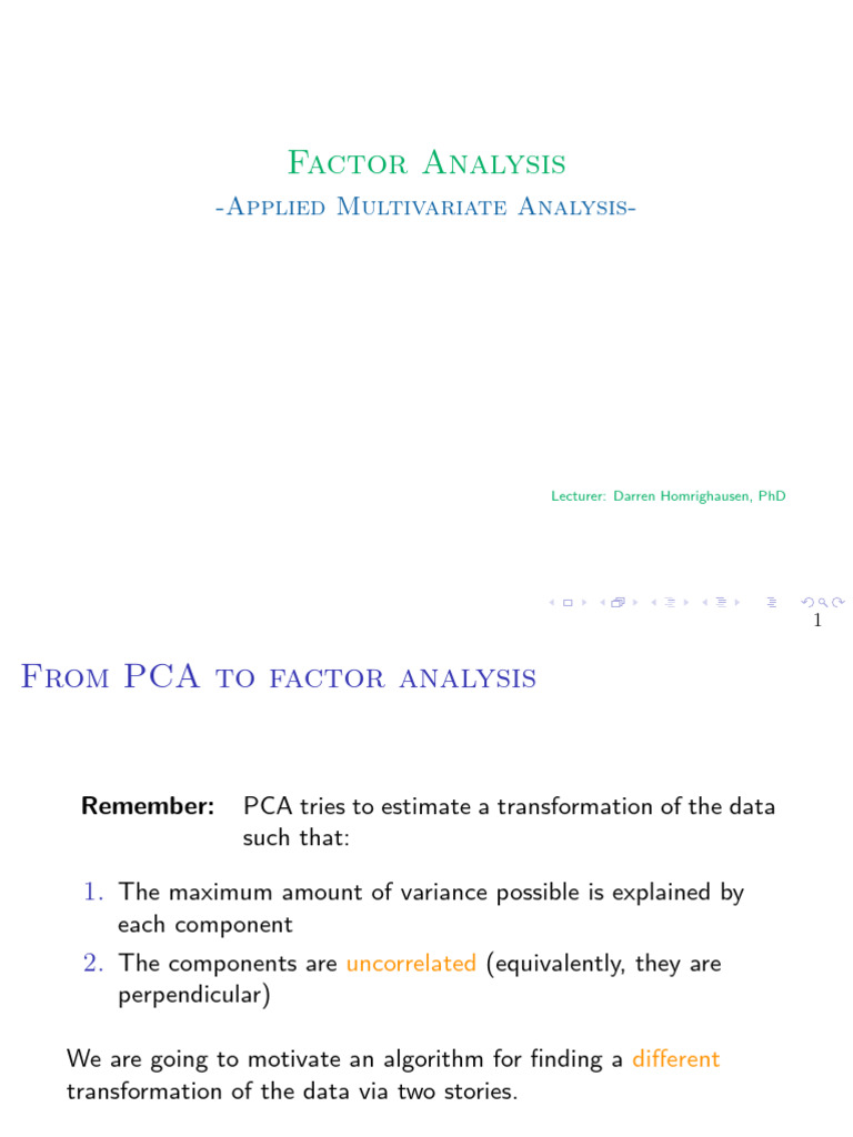 Factor Analysis | PDF | Factor Analysis | Principal Component Analysis Factor Analysis | PDF | Factor Analysis | Principal Component Analysis