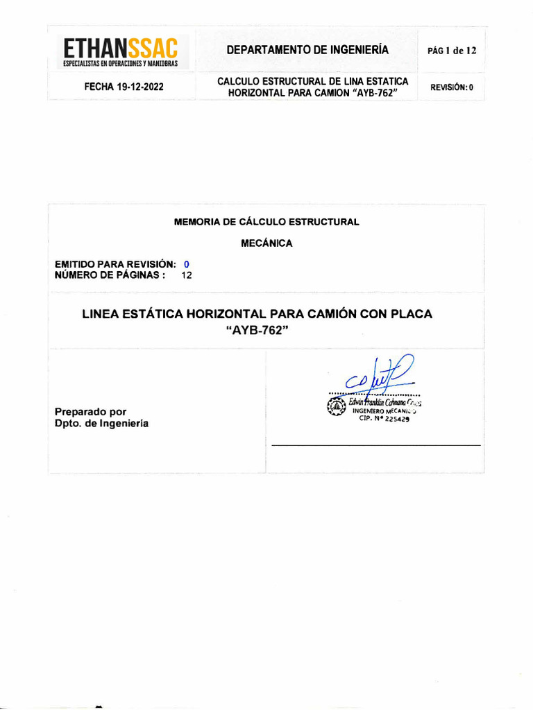 Memoria Calculo Linea de Vida Ayb-762 | PDF | Ingeniería estructural ... Memoria Calculo Linea de Vida Ayb-762 | PDF | Ingeniería estructural ...