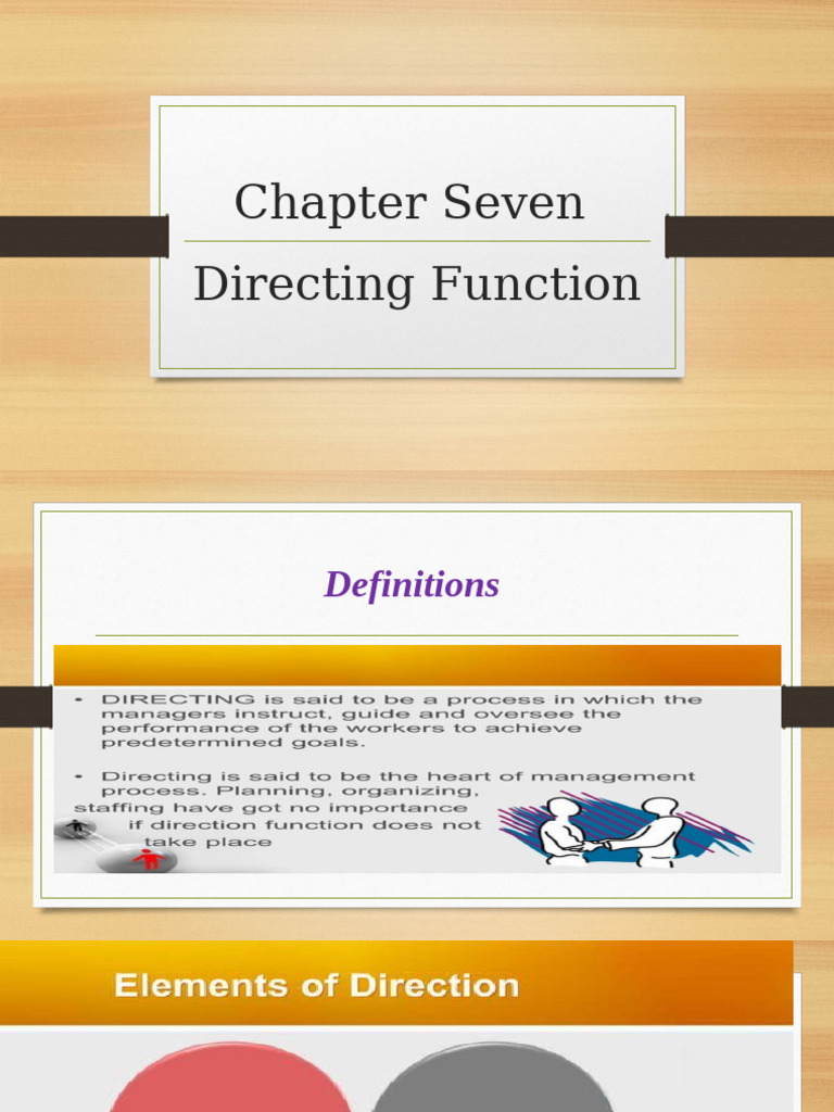 Chapter 7-Directing Function | PDF | Leadership | Motivational
