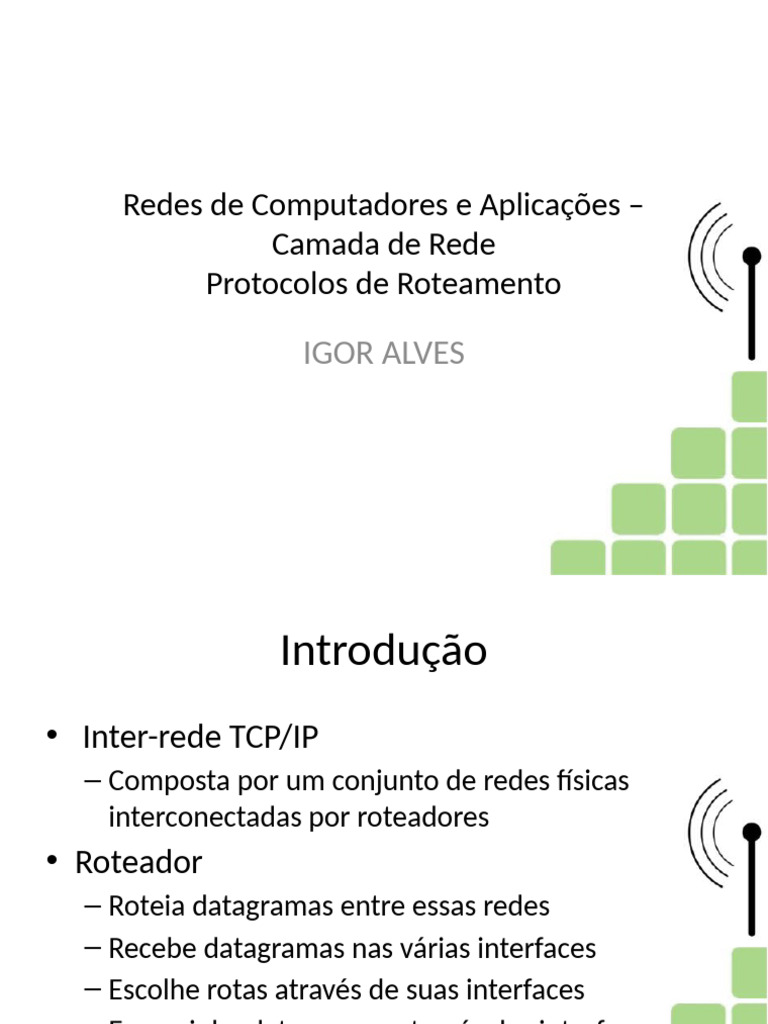Redes de Computadores e Aplicacoes - Protocolos Roteamento | PDF | Roteamento | Roteador ...