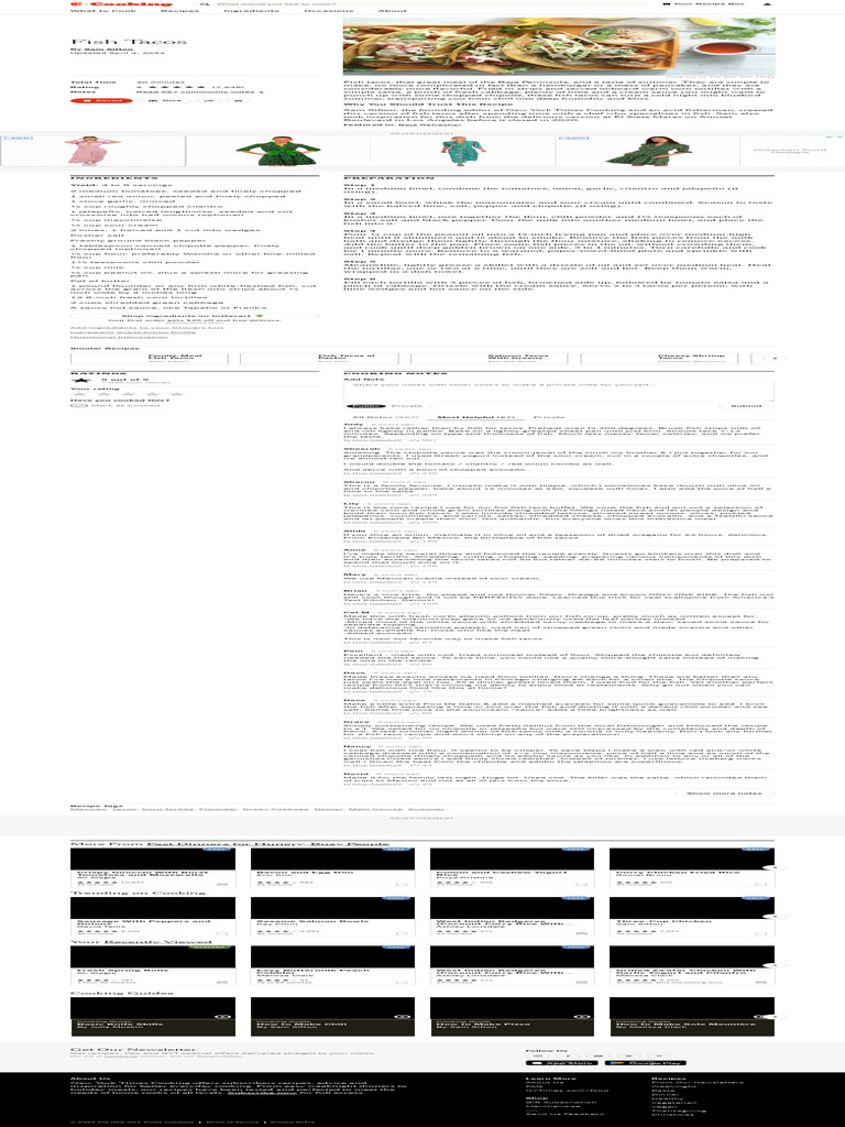 Fish Tacos Recipe | PDF | Taco | Curry