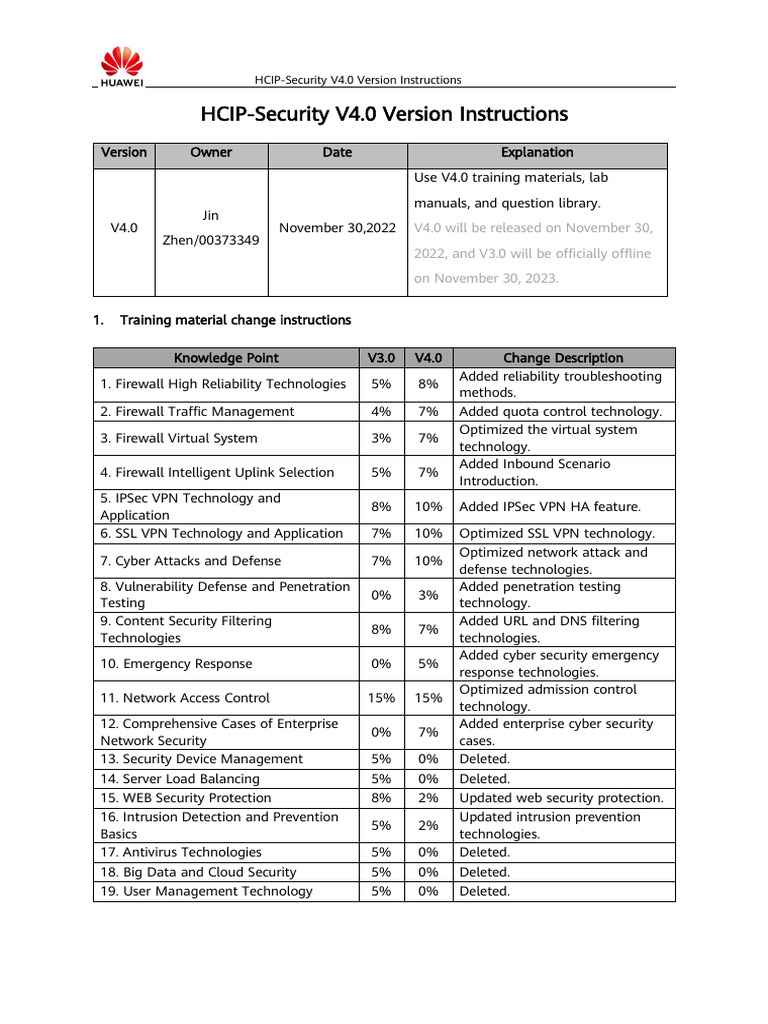 HCIP-Security V4.0 Version Instruction | PDF | Security | Computer Security