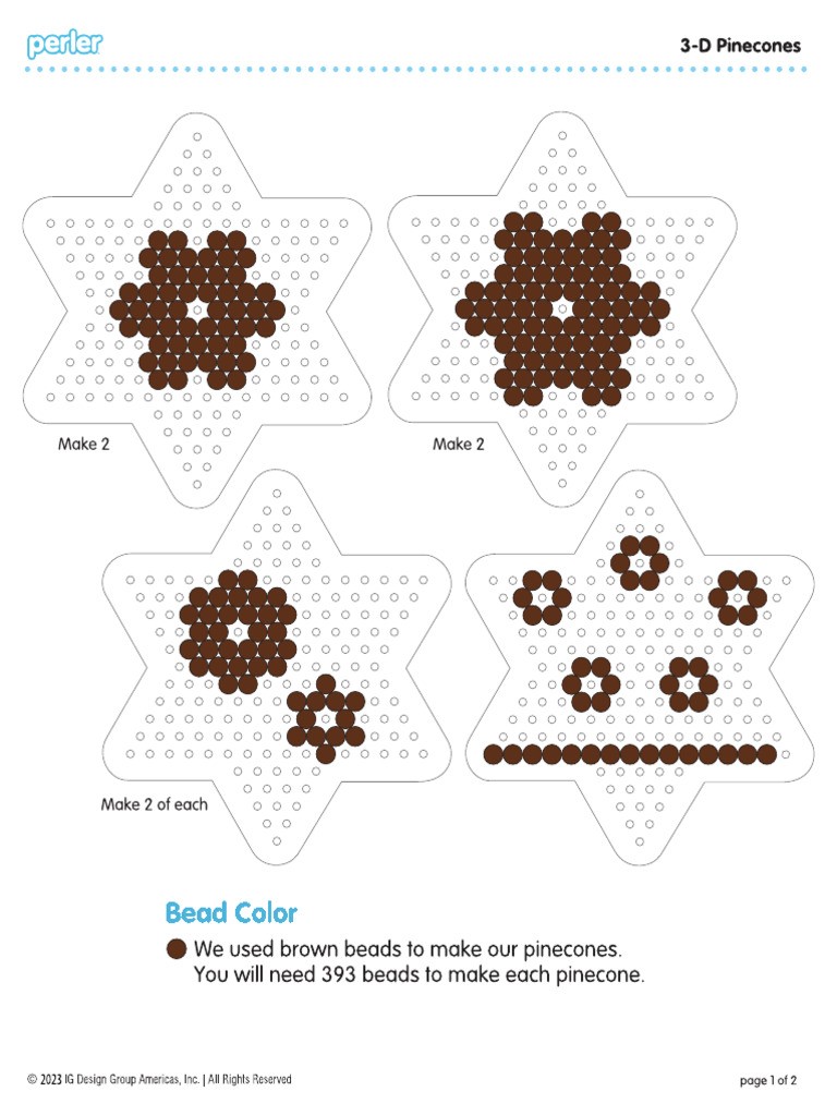Perler Project Guide 3d Pinecones | PDF