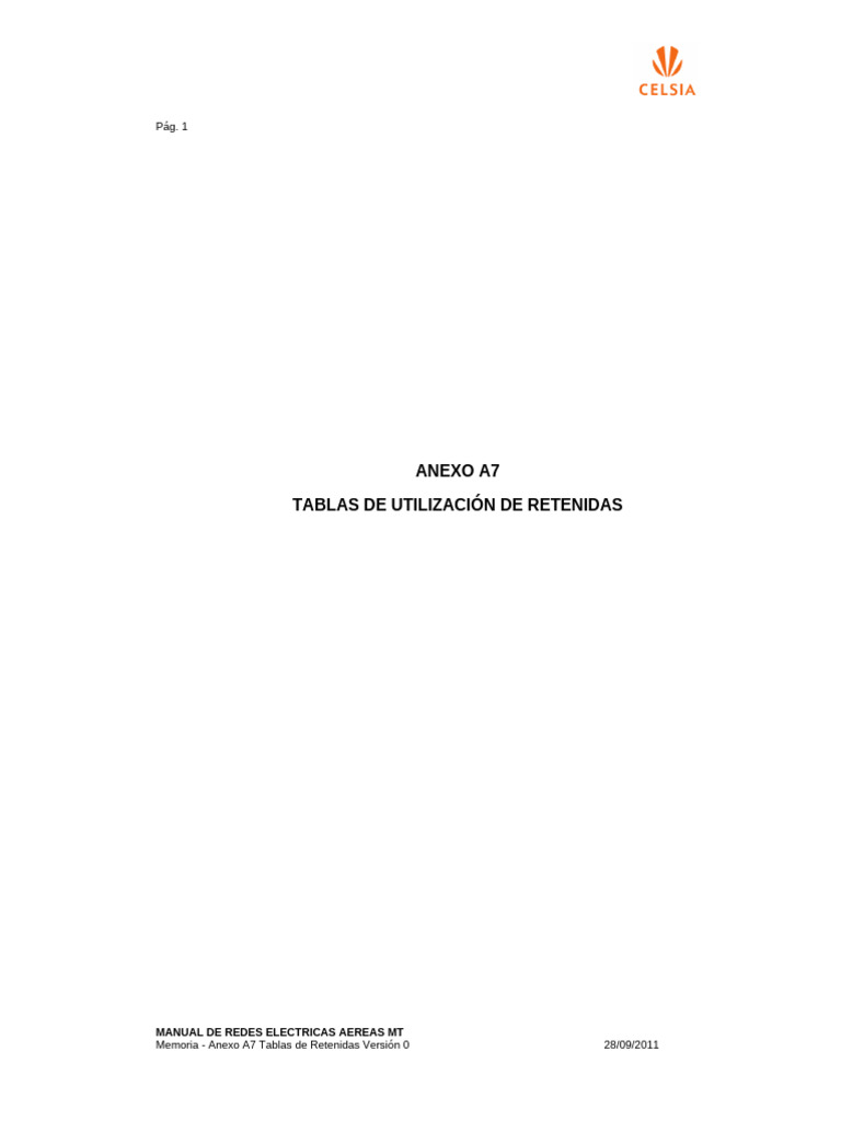Anexo A7 Tablas de Utilizacion de Retenidas | PDF | Equipo eléctrico | Ciencia de los Materiales
