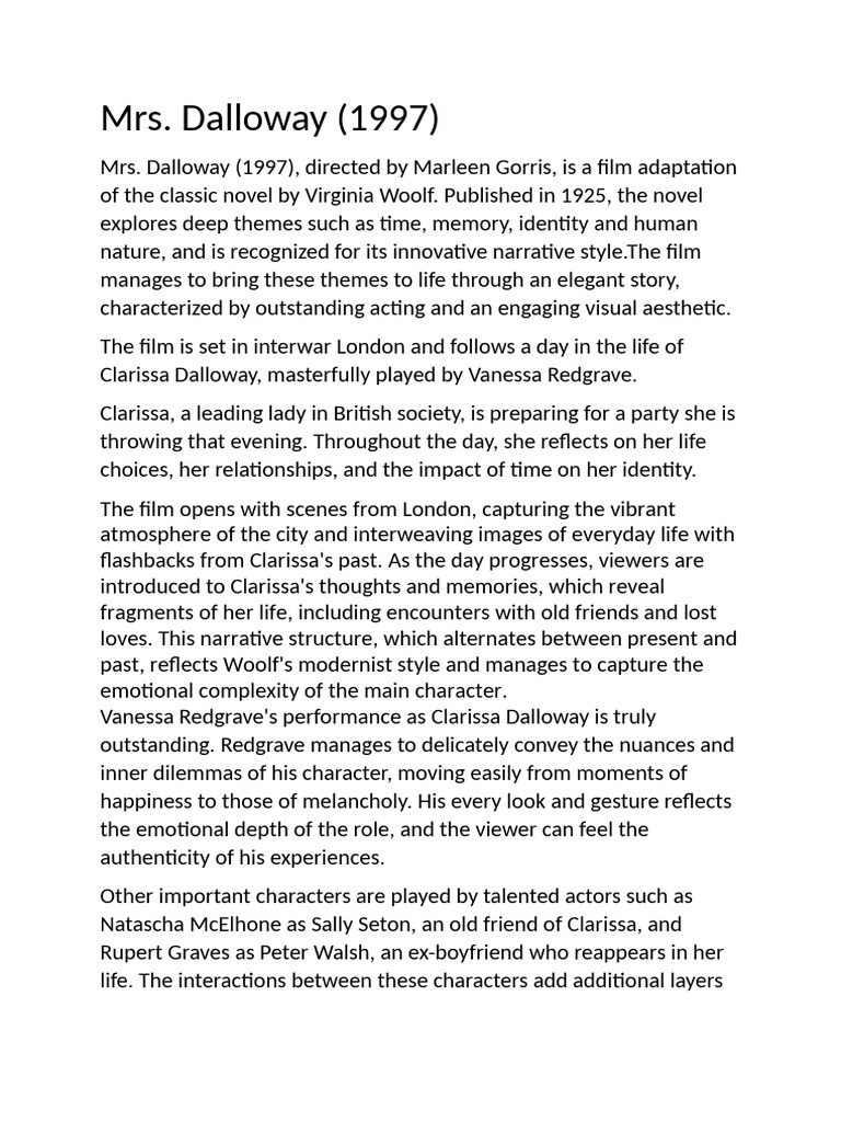 Mrs Dalloway | PDF | Mrs Dalloway