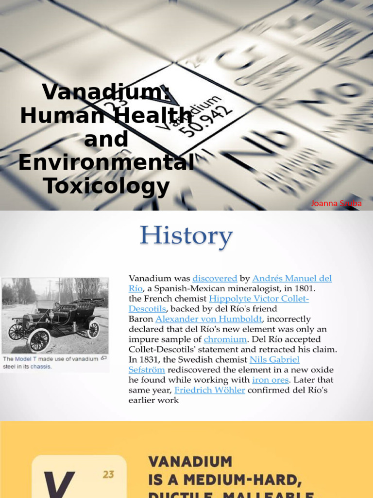 Vanadium Human Health and Environmental Toxicology | PDF | Soil ...