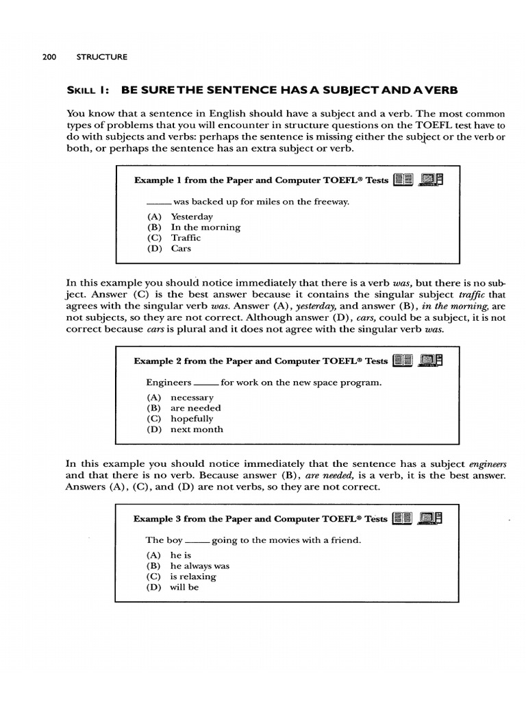 Structure and Written Expression Exercise 1 | PDF