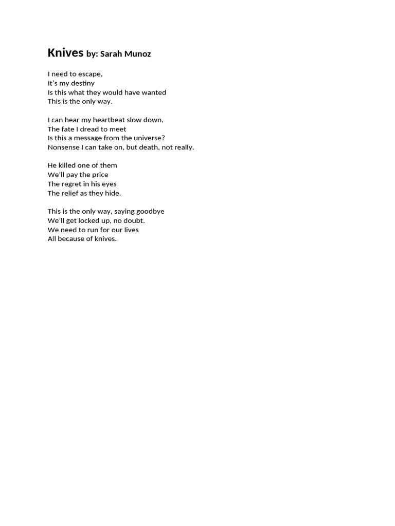 Knives | PDF | Poetry