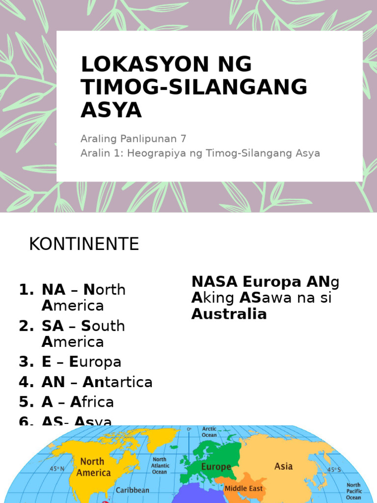 Aralin1-Lokasyon-ng-Timog-Silangang-Asya | PDF