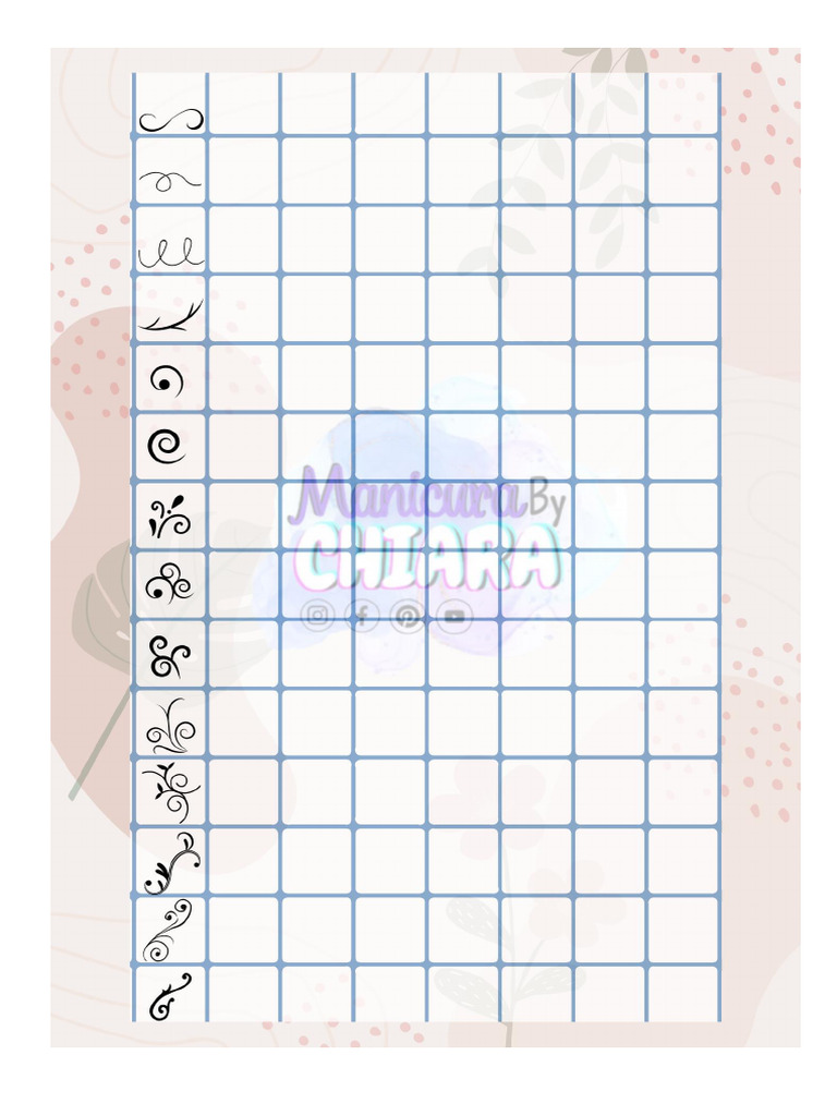 Plantilla de Practica Nail Art-1 | PDF