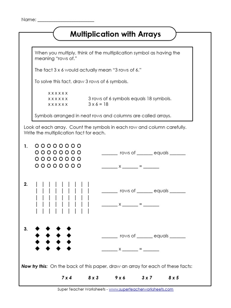 Multiplication-Arrays TWZFW | PDF | Matrix (Mathematics) | Multiplication