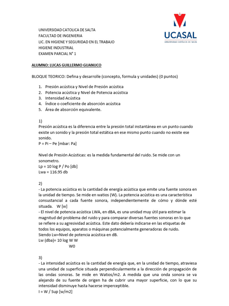 Parcial 1B SEAD 2024-LUCAS | PDF | Decibel | Sonido