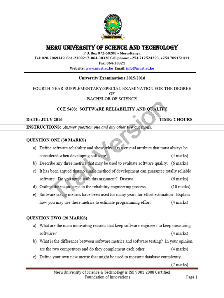 CCE-5403-SOFTWARE-RELIABILITY-AND-QUALITY | PDF | Reliability Engineering | Software Quality