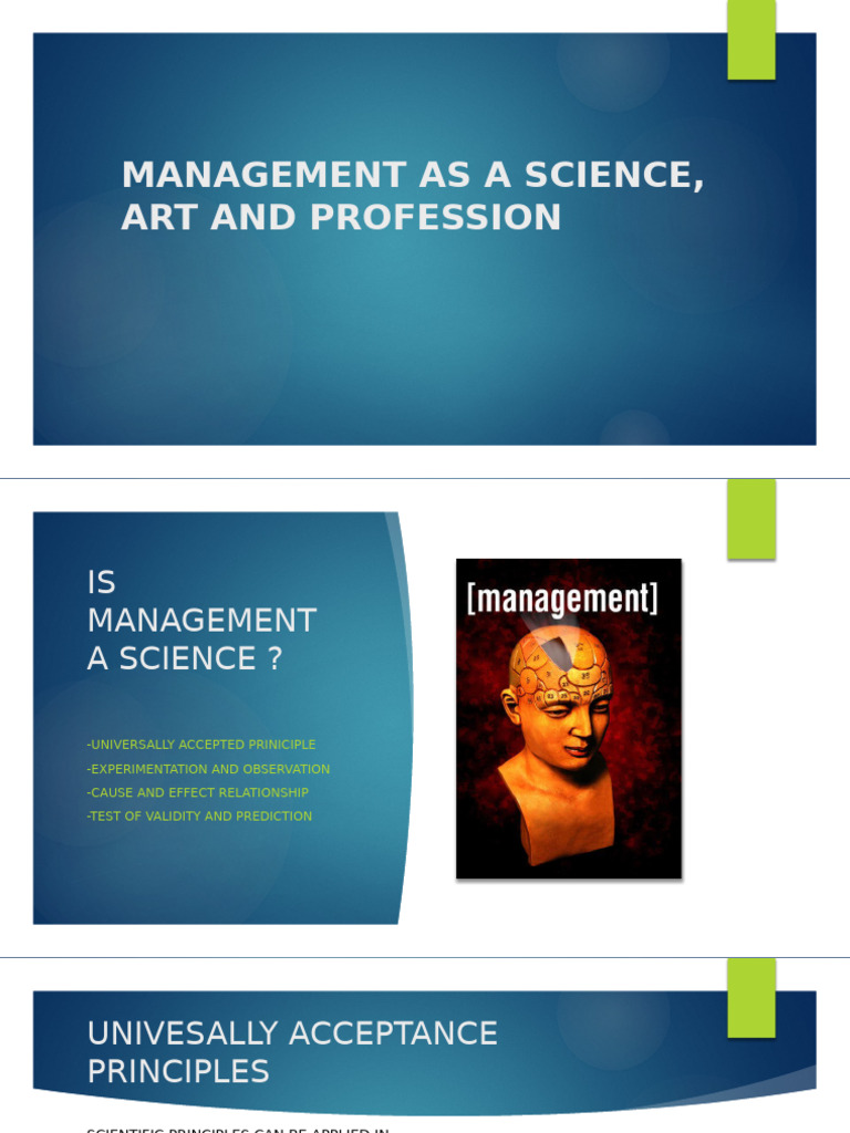 Management: Art, Science, and Profession | PDF | Science | Validity ...