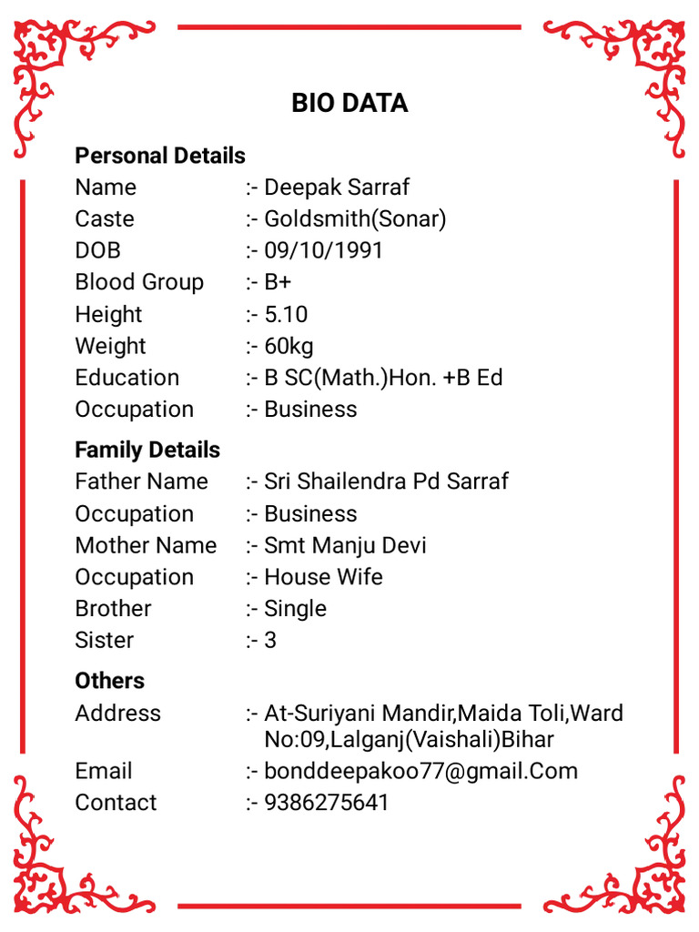 Biodata 1 | PDF
