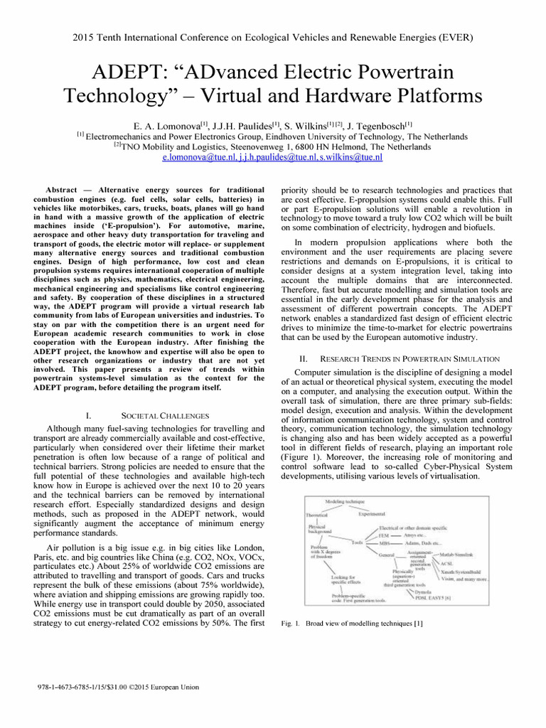 ADEPT ADvanced Electric Powertrain Techn | PDF | Simulation | Ordinary Differential Equation