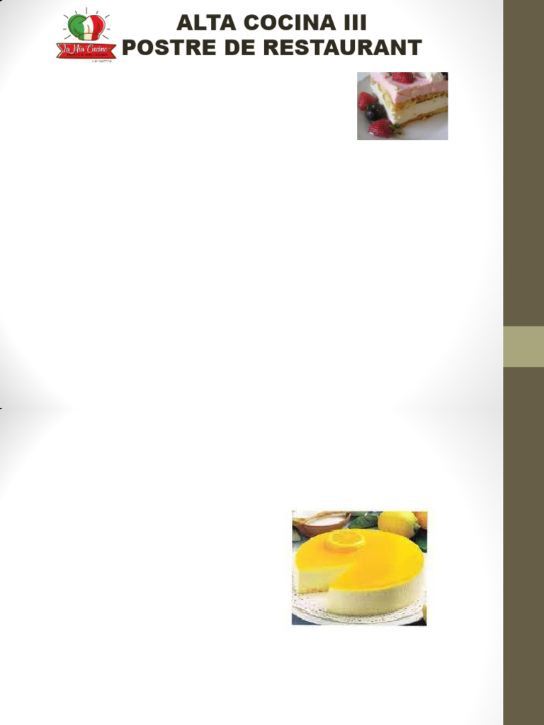 Postres Gourmet: Recetas y Preparación | PDF | Postres | lactoso