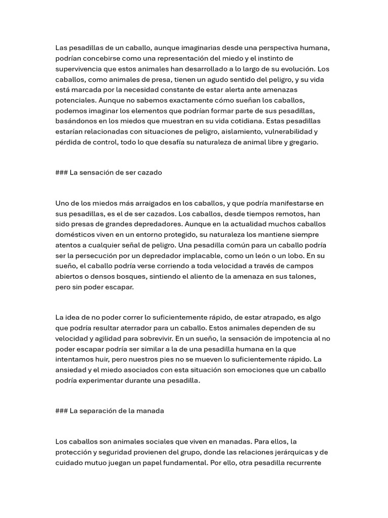 Pesadilla Equina | PDF | Pesadilla | Caballos