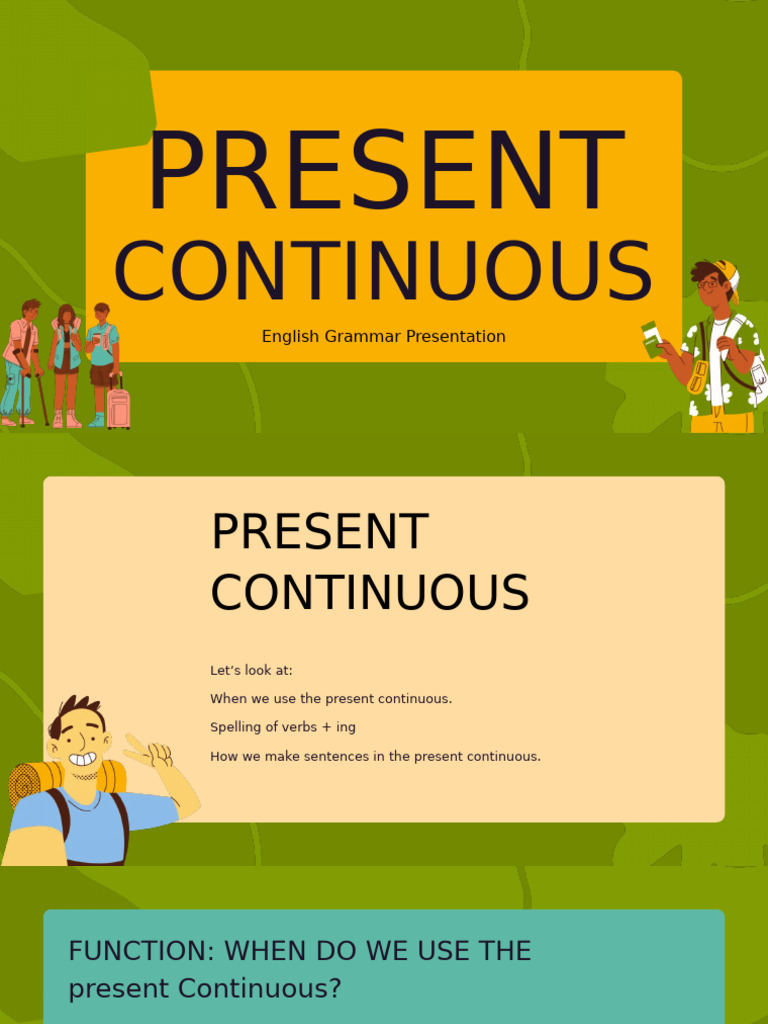 Present Continuous Tense Overview | PDF | Subject (Grammar) | English ...