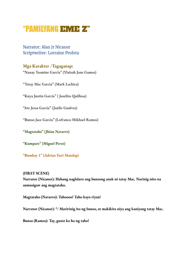 Script Sa Kompan | PDF