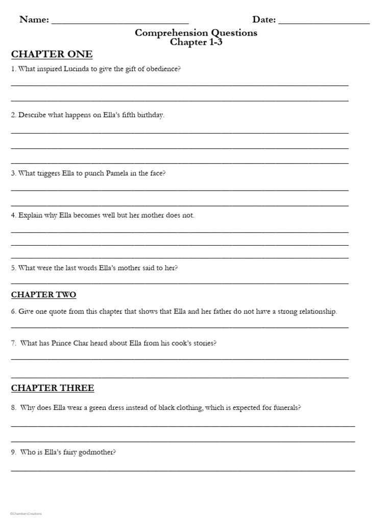 Ella Enchanted: Key Character Insights | PDF | Vocabulary