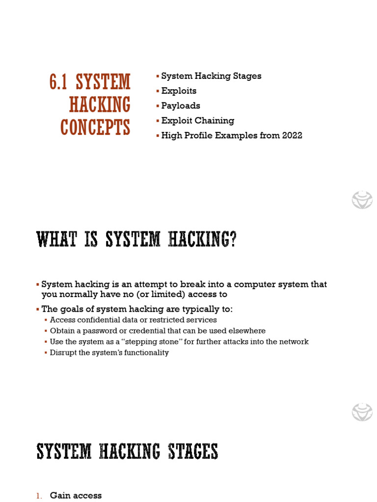 System Hacking Techniques | PDF | Spyware | Port (Computer Networking)