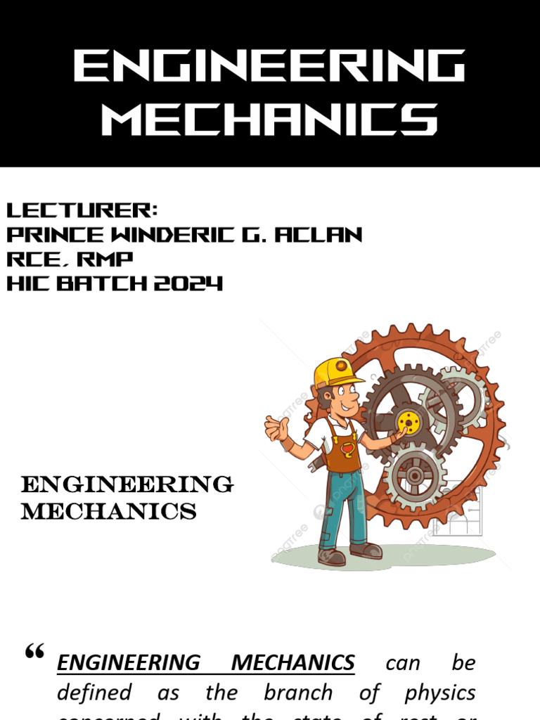 Hic 2024 Engg Mech Module | PDF | Friction | Acceleration