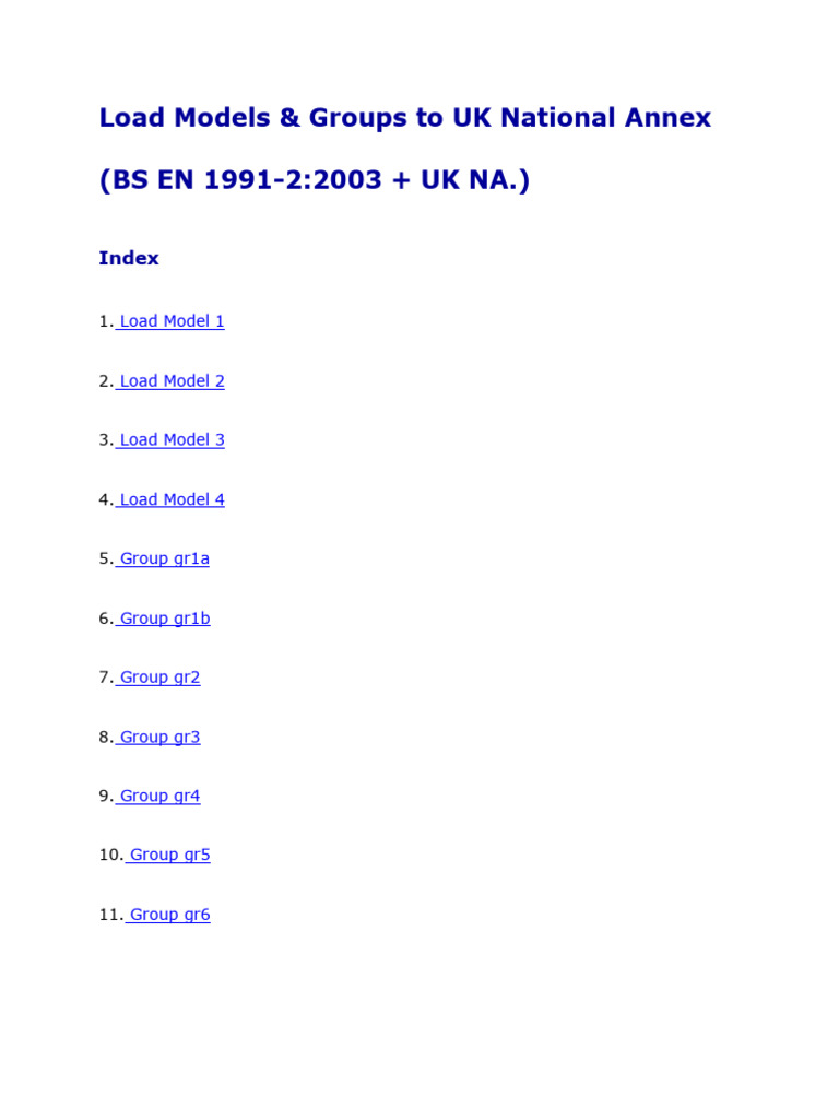 Load Models | PDF | Bridge | Force