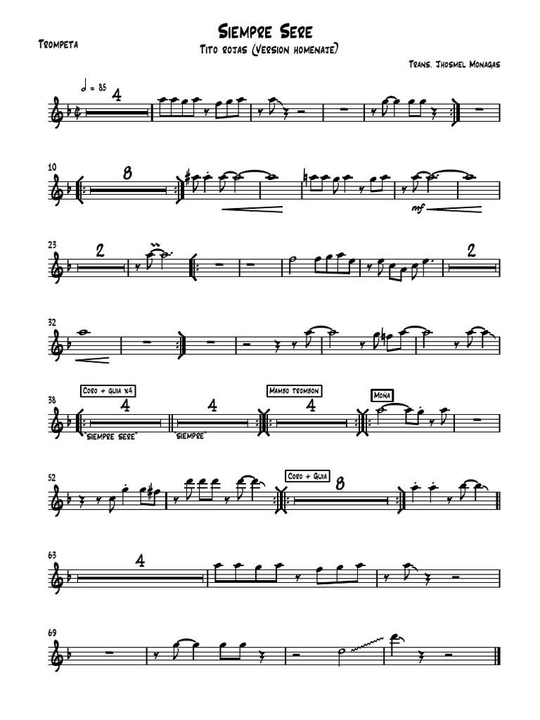 Siempre Sere - Trompeta | PDF