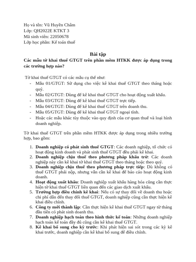 HTKK thuế GTGT | PDF