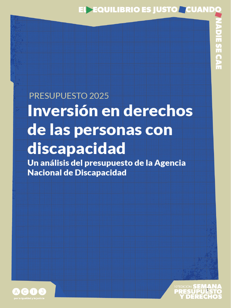 Informe ACIJ - Presupuesto para ANDIS 2025 | PDF | Presupuesto | Pensión